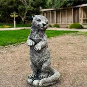 Standing Otter Animal Concrete Statue 11" | Garden Decorations ...