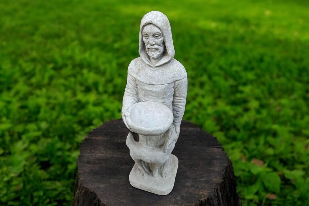 Concrete Man Statue | Backyard Healer Art 24" | Stone Man Idea | Monk ...