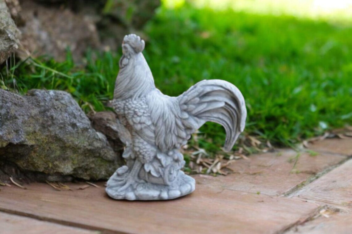 Realistic Farm Rooster Statue | Massive Chicken Animal Figure 14 ...
