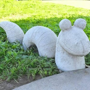 Massive Worm Concrete Statue | 3 Pieces Backyard Caterpillar Figure 9 ...
