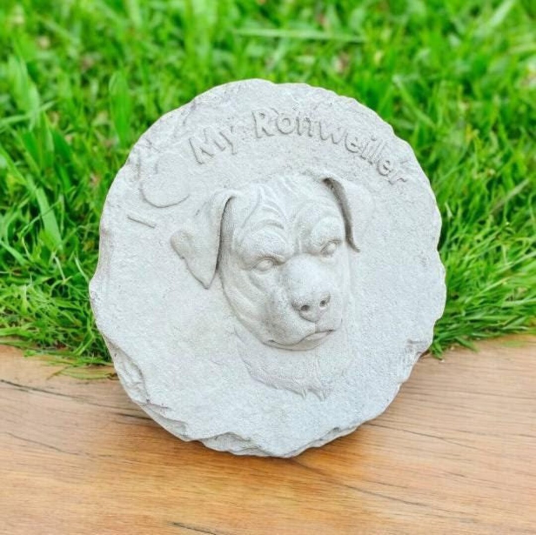 Rottweiler Grave Statue | Stone Memorial Rock | Rottweiler Owner Gift ...