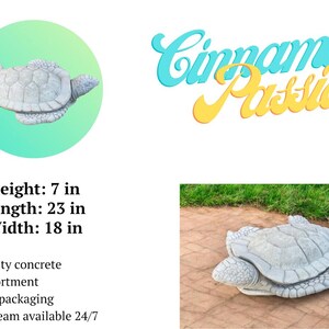 Concrete Sea Turtle Western Figurine | Detailed Marine Animal Statue ...
