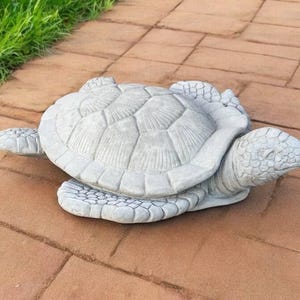 Concrete Sea Turtle Western Figurine | Detailed Marine Animal Statue ...