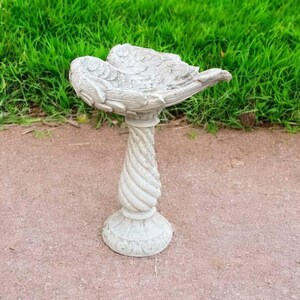 Concrete Bird Bath| Angel Wings Form Statue 16" | Outdoor Bird Bath ...