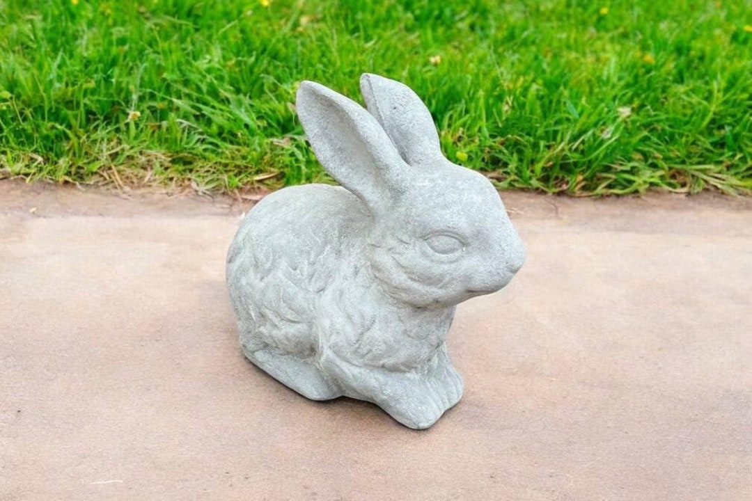 Forest Rabbit Statue | Stone Small Rabbit 8" | Animal Yard Ornament ...