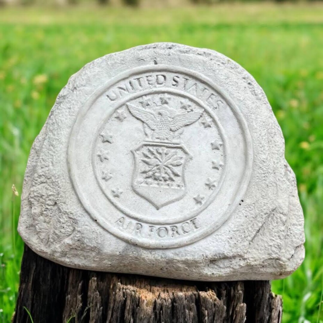 Air Force Sign | Concrete Rock 9" | Air Force Rock | Stone Sculpture ...