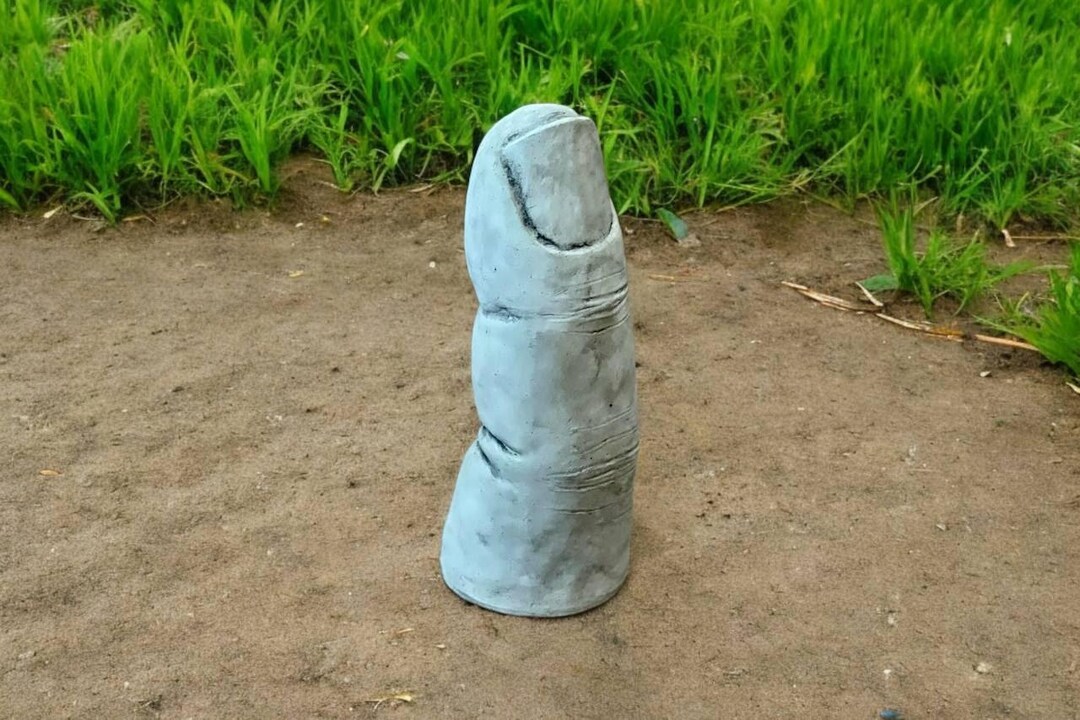 Concrete Finger Figure | Yard Middle Finger Statue 13" | Garden ...