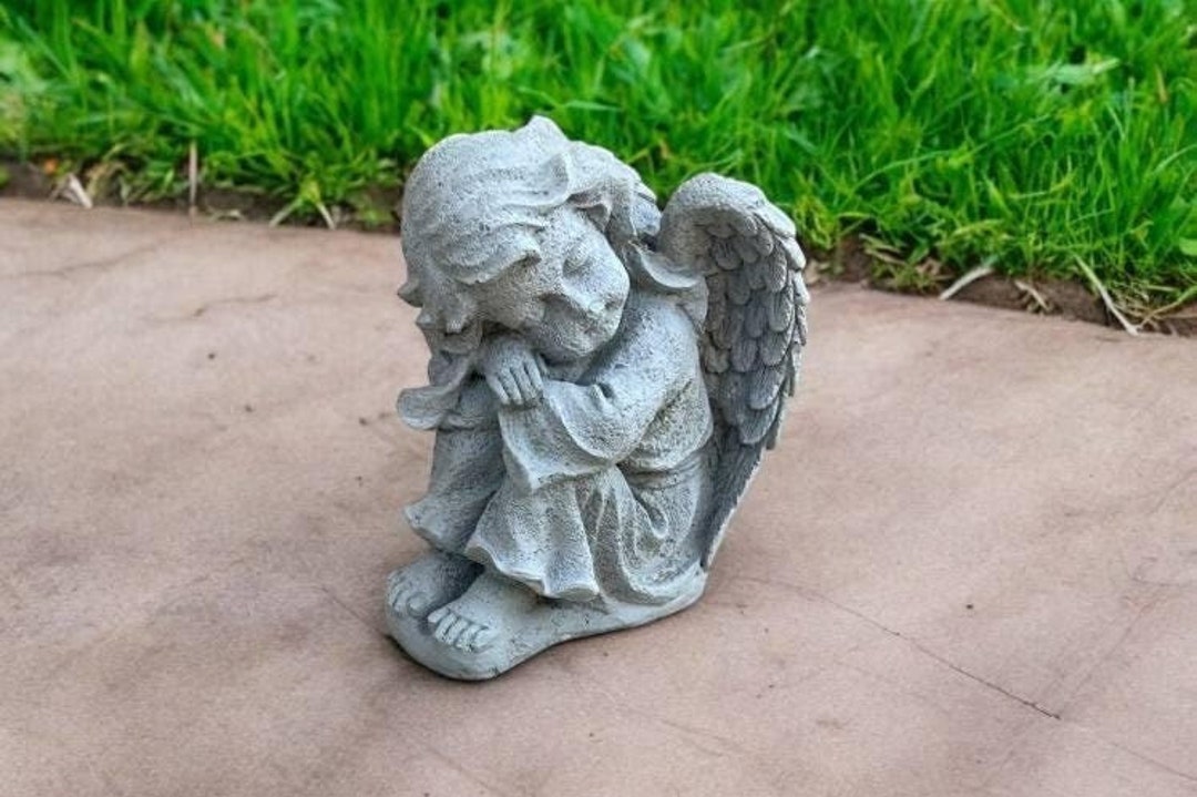 Stone Sleeping Angel | Little Baby Angel 6" | Memorial Decor | Angel ...