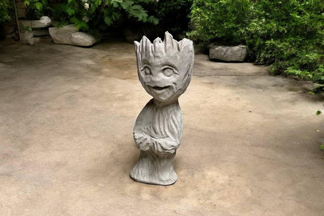Concrete Baby Groot Statue | Standing Movie Character Groot Figurine 17 ...