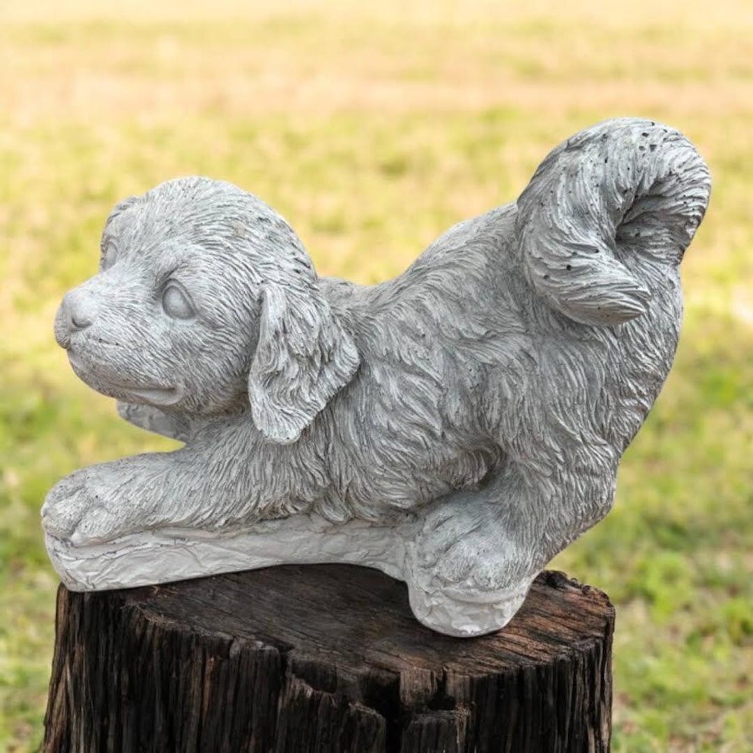 Little Dog Ornament | Yard Dog Idea 6" | Lawn Puppy | Stone Dog Statue ...