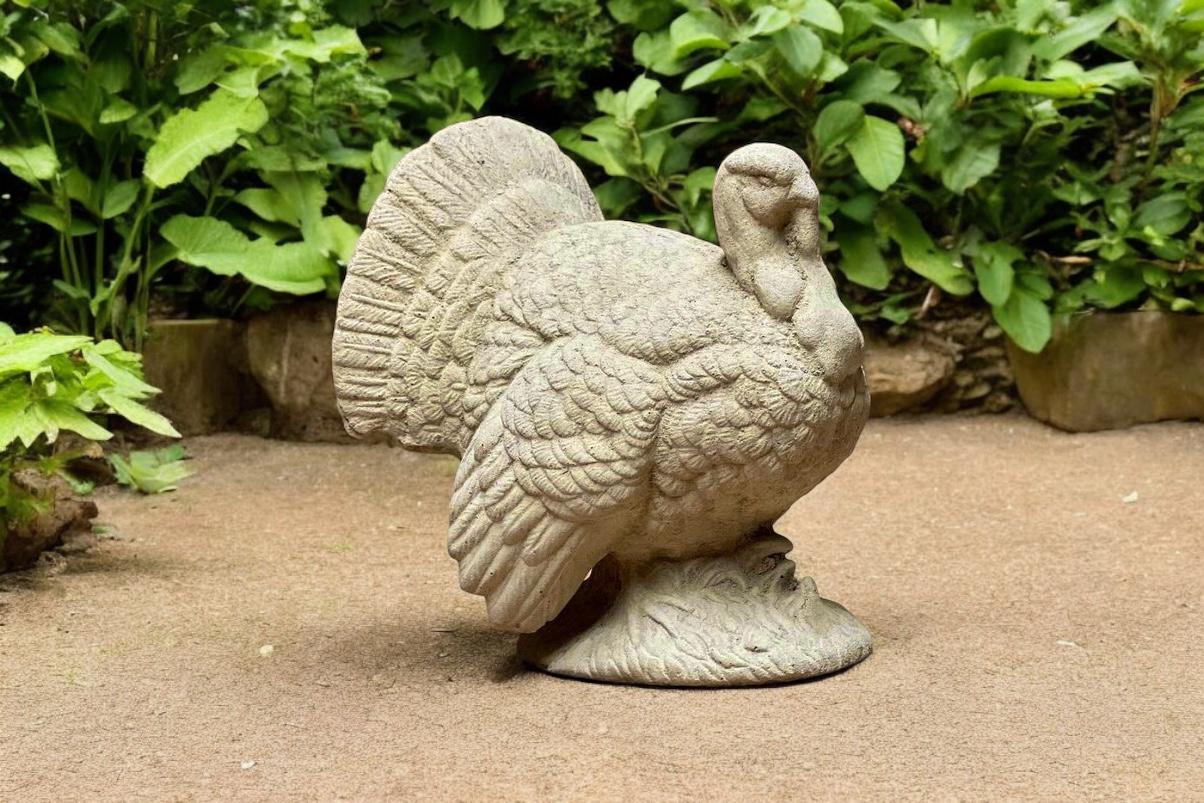 Stone Turkey Statue Concrete Farm Bird Figure 6 Garden Decorations ...