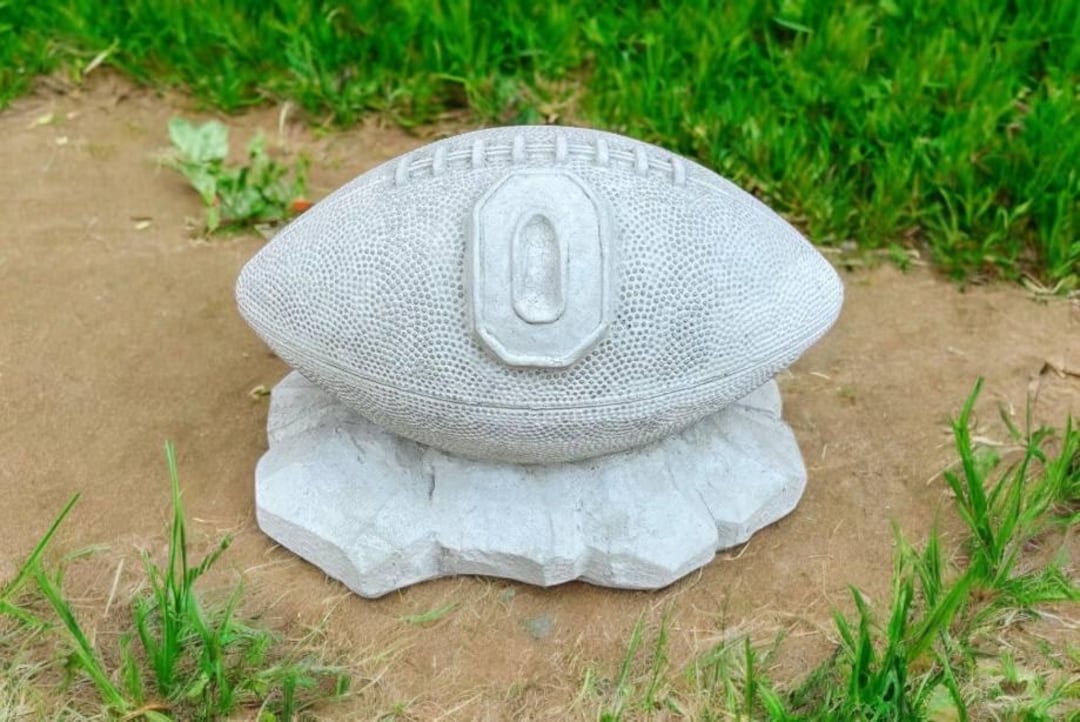 Ohio Soccer Ball Yard Figurine | Concrete Football Gift Statue 7 ...