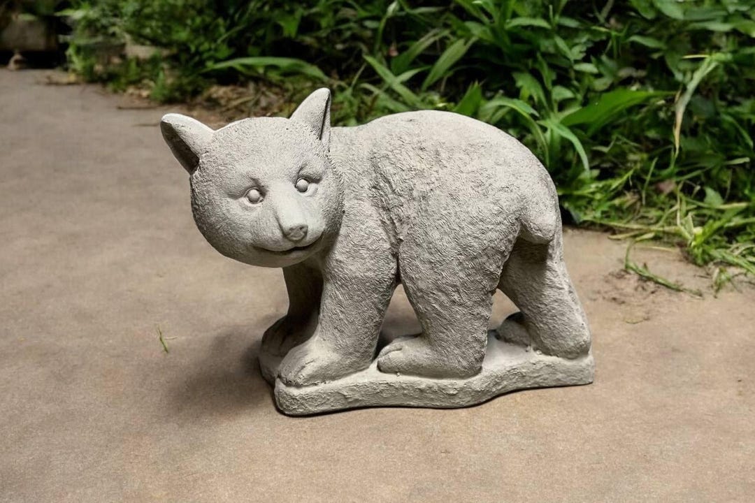 Walking Bear Animal Yard Statue | Concrete Forest Bear Figurine 9 ...
