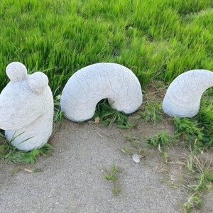 Massive Worm Concrete Statue | 3 Pieces Backyard Caterpillar Figure 9 ...