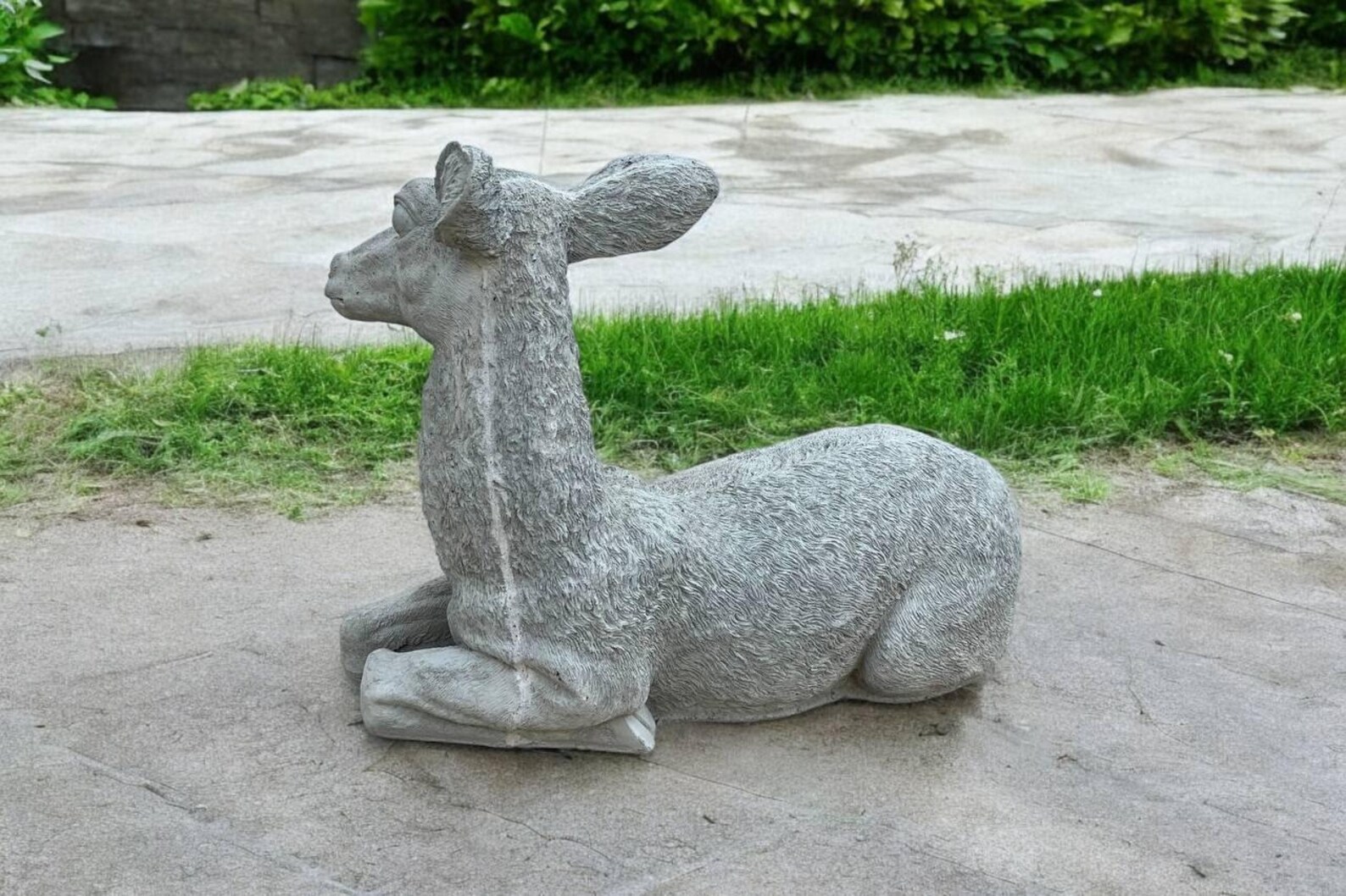 Concrete Fawn Massive Figure | Detailed Deer Backayrd Statue 14 ...