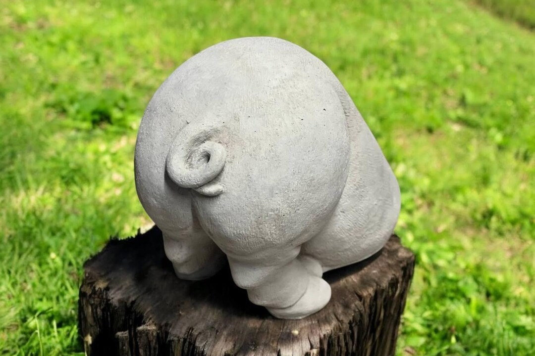 Concrete Digging Pig | Farm Pig Figure 8" | Animal Lawn Statue | Pig ...