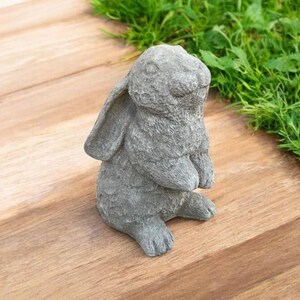 Stone Little Rabbit | Standing Rabbit Figurine 7" | Rabbit Outdoor ...