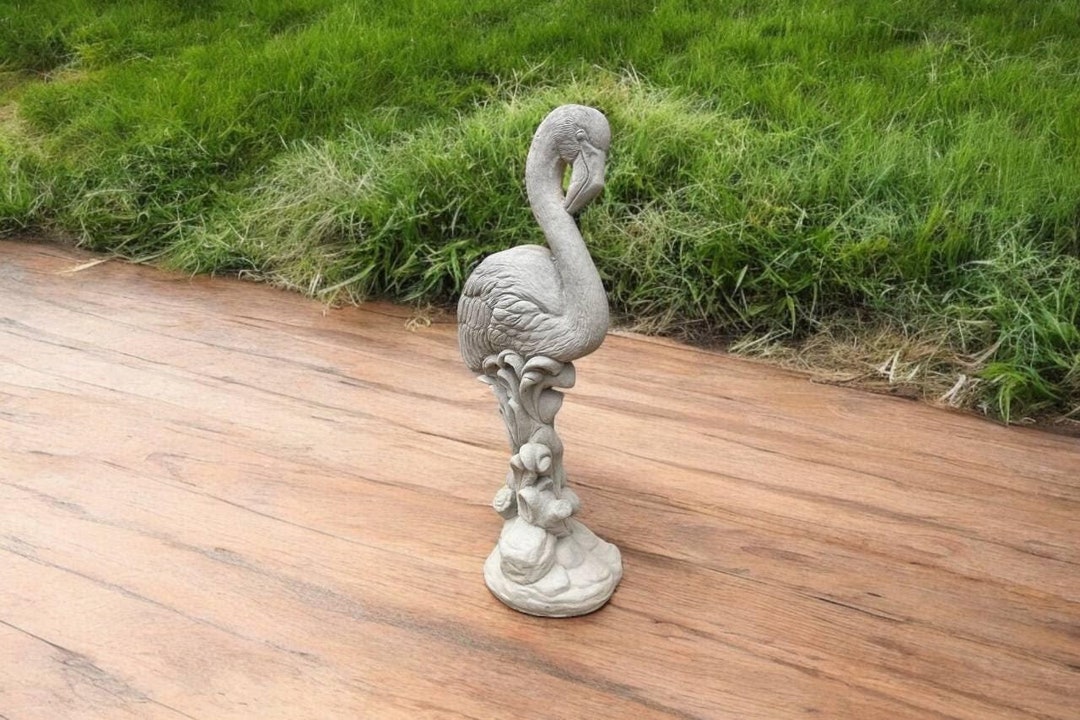 Flamingo Bird Statue | Large Flamingo Sculpture 30" | Stone Bird ...