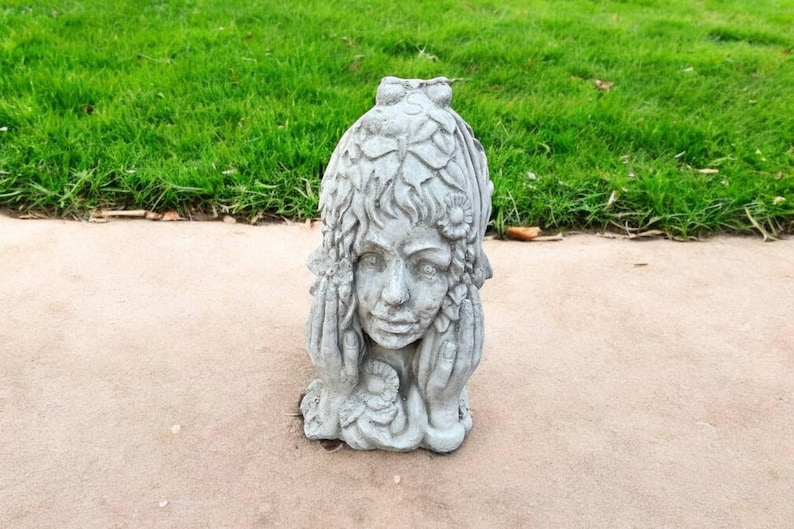 Stone Rock Figure With Seasons | Four Sides of the World 10" | Concrete ...
