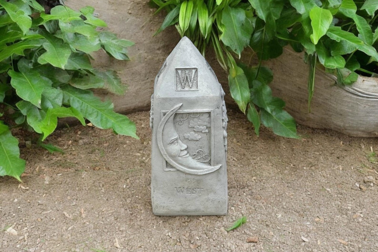 Massive Directional Marker Statue | Seasonal Rock Figure 18" | Garden ...