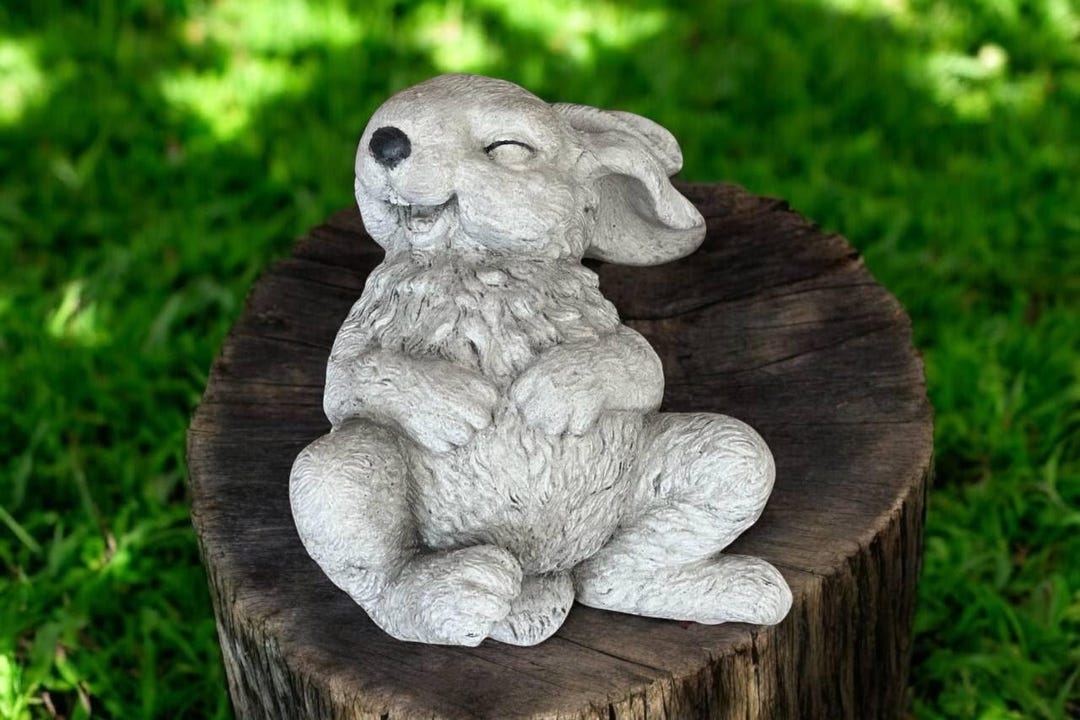 Realistic Rabbit Statue | Concrete Rabbit Figure 6" | Animal Porch ...