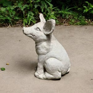 Massive Wilbur Pig Concrete Statue | Sitting Farm Pig Animal Figure 14 ...