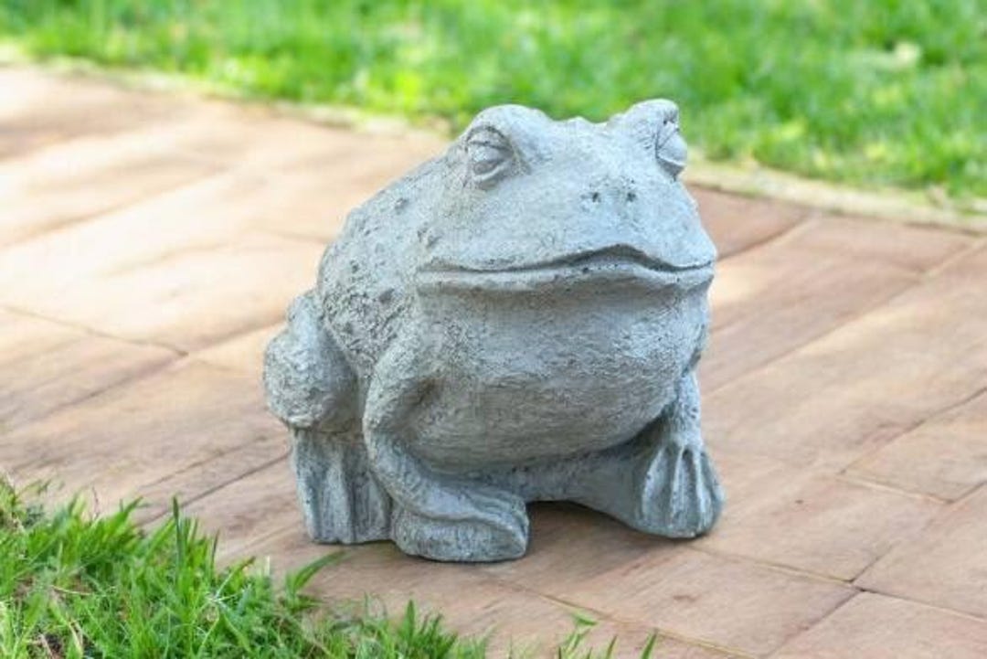 Garden Frog Figurine | Stone Toad Statue 4" | Frog Yard Decor ...