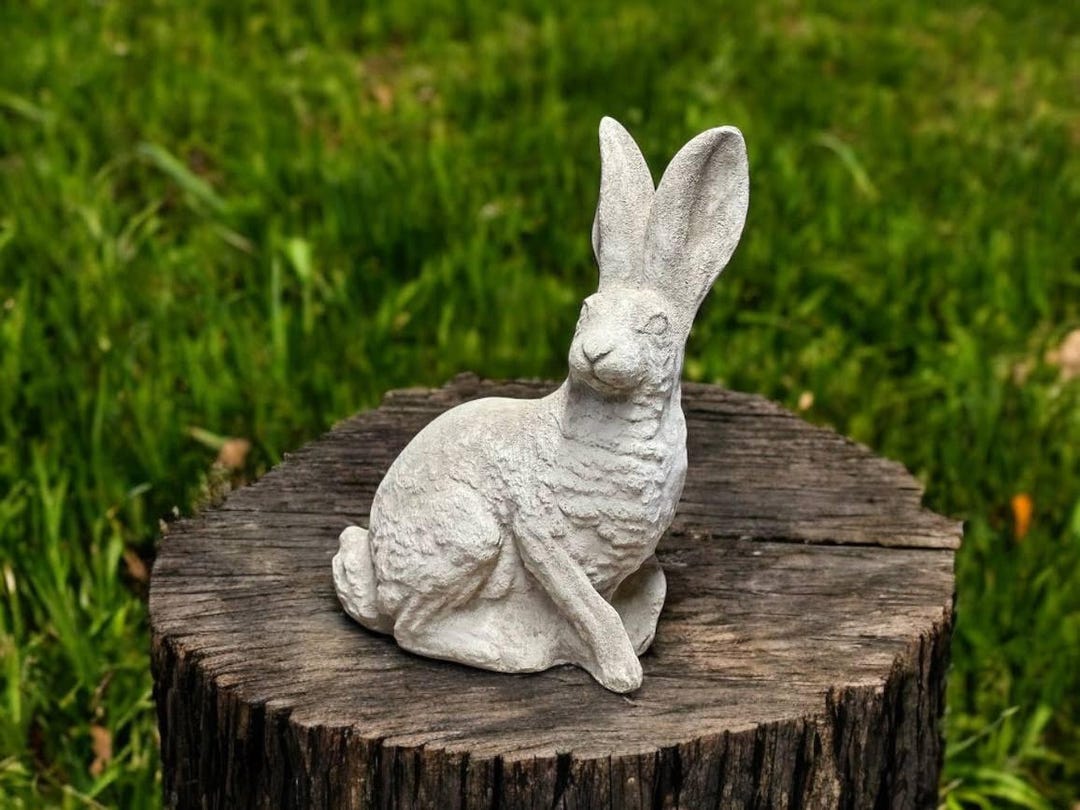 Concrete Rabbit Sculpture | Forest Rabbit Figure 13" | Wild Animal ...