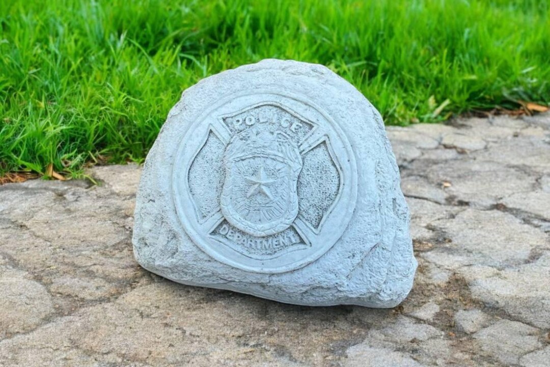 Police Department Rock | Stone Memorial Rock 9" | Police Worker Gift ...