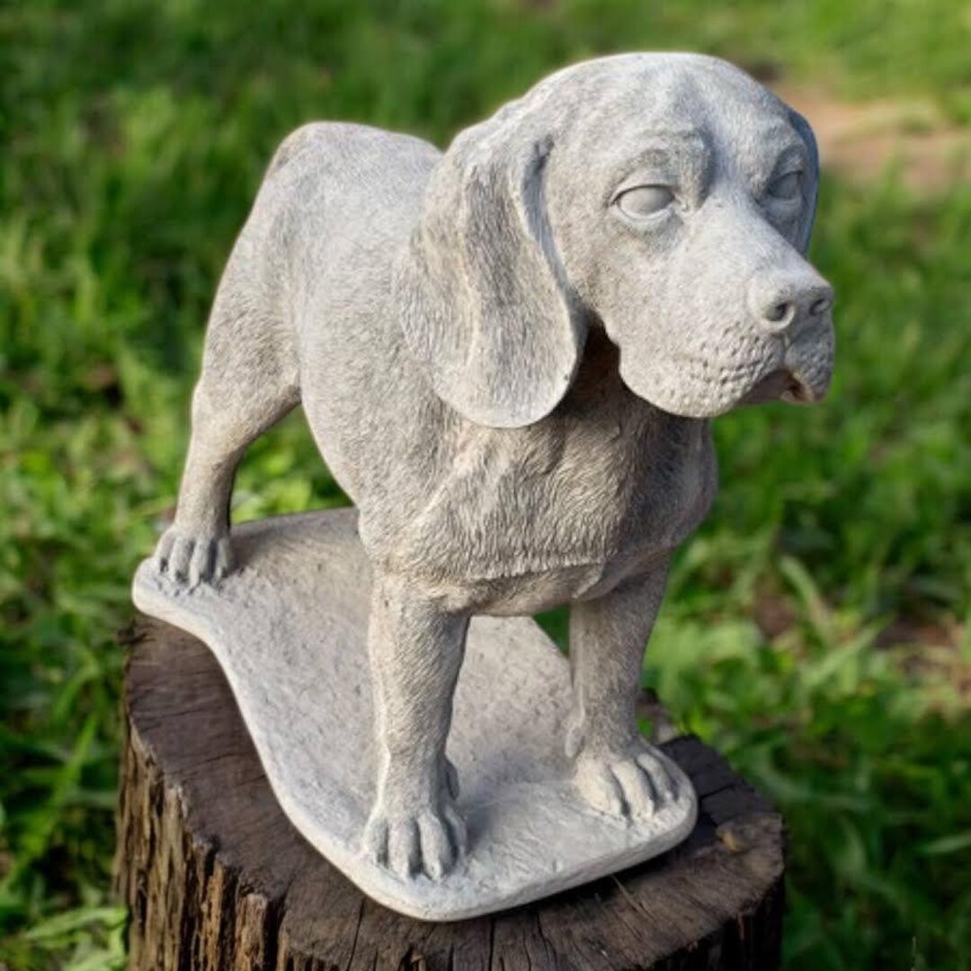 Large Beagle Dog | Concrete Dog Figure 16" | Standing Beagle Statue ...