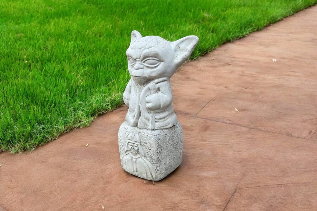 Concrete Yoda Baby Figurine | Cement Standing Yoda Yard Gift Statue 9 ...
