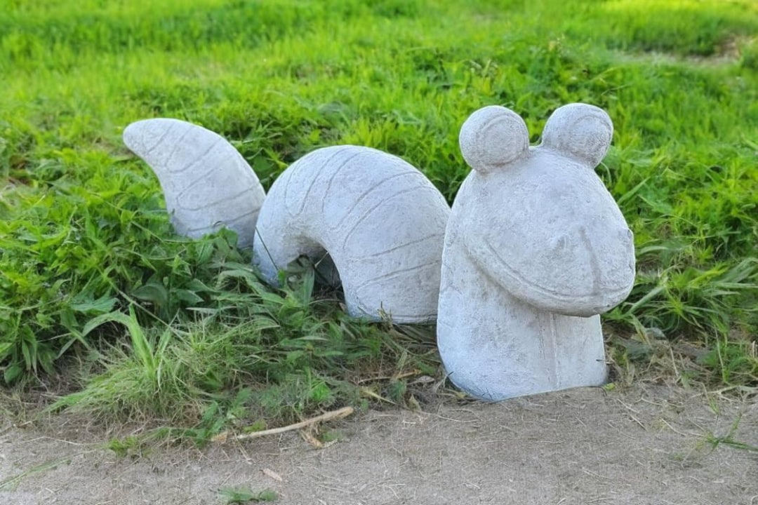 Massive Worm Concrete Statue | 3 Pieces Backyard Caterpillar Figure 9 ...