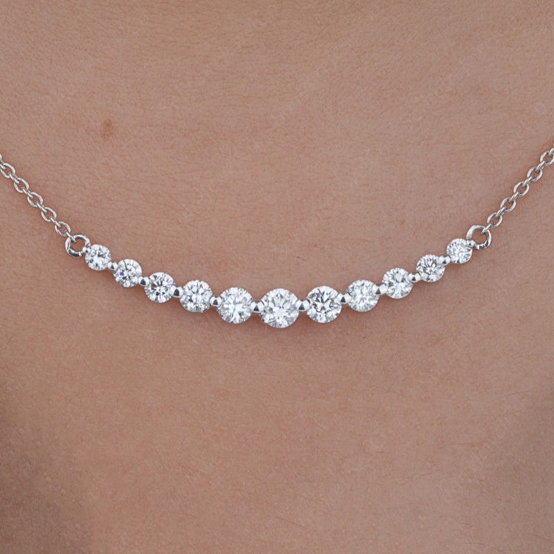 Graduated Diamond Necklace - Etsy