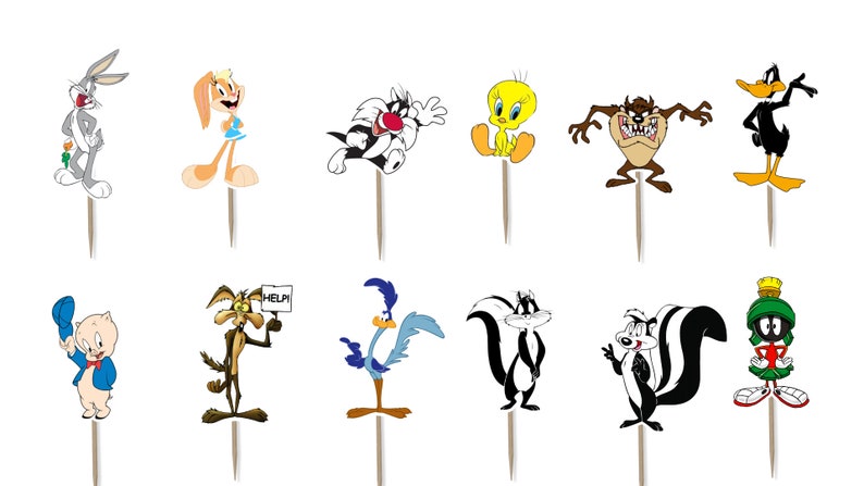 Looney Tunes Cupcake Toppers 12pc, 24pc, 36pc - Etsy