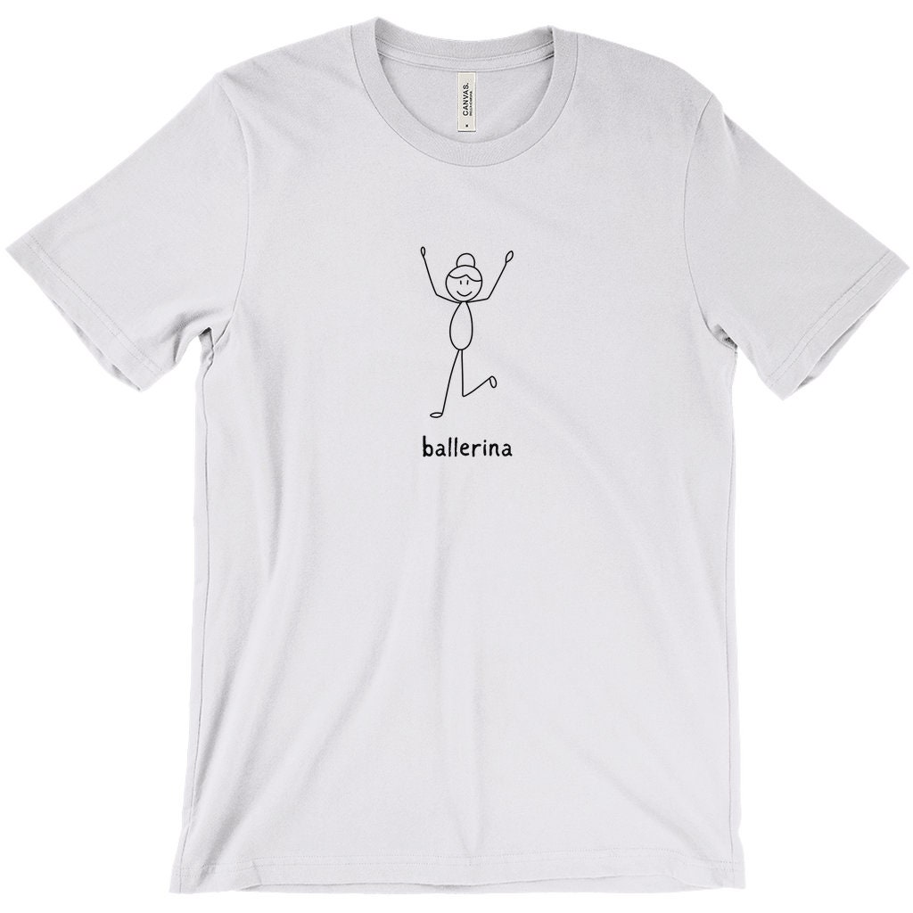 Ballerina Stick Figure Cute Ballet Dancer Gift Pink Dance Unisex Tee T ...