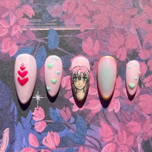 Hashiras Custom Press on Nail Sets, Demon Slayer (giyuu, Obanai, Gyomei ...