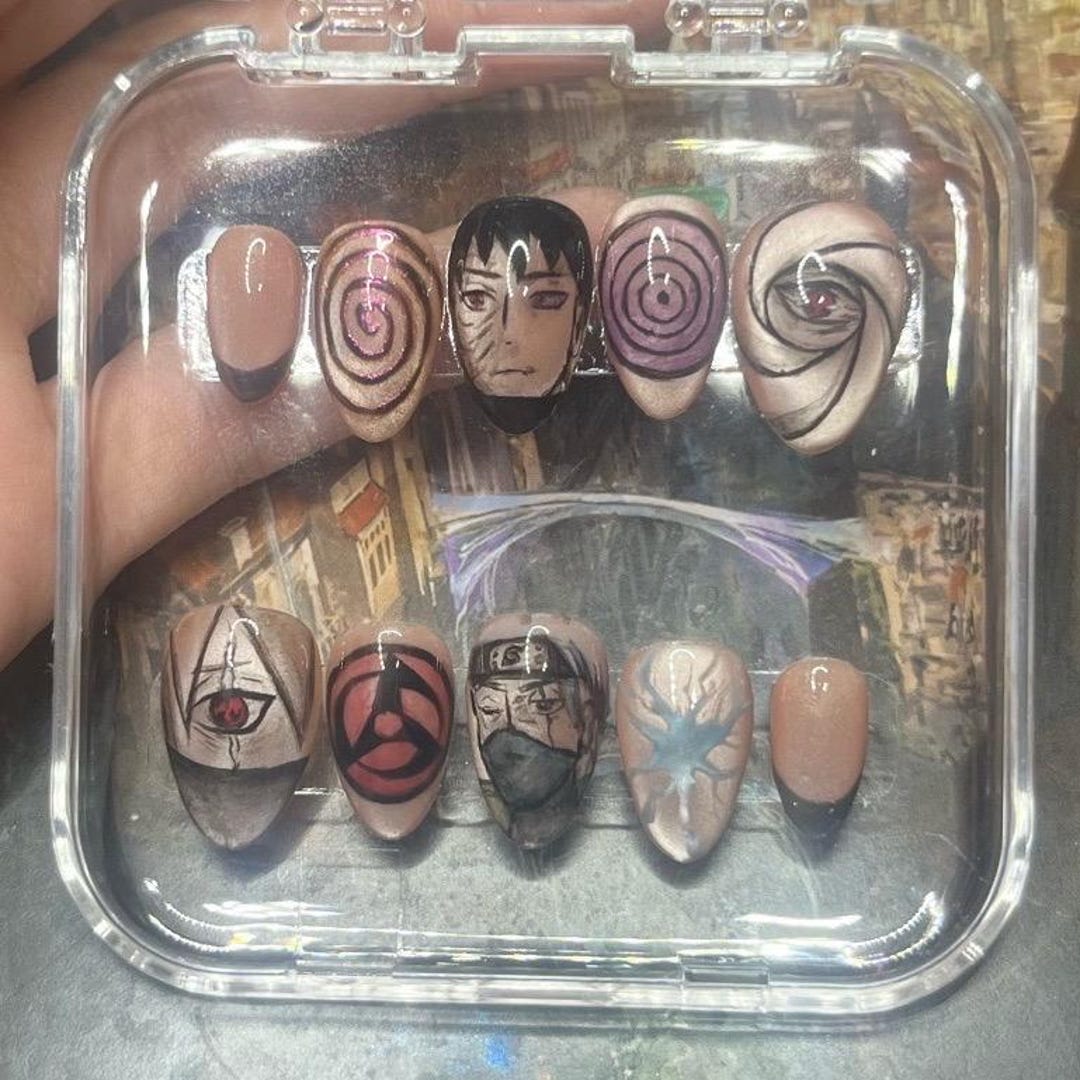 Kakashi and Obito Custom Press on Nail Set, Naruto - Etsy