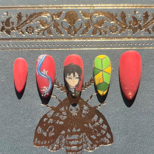 Demon Slayer Nails - Etsy
