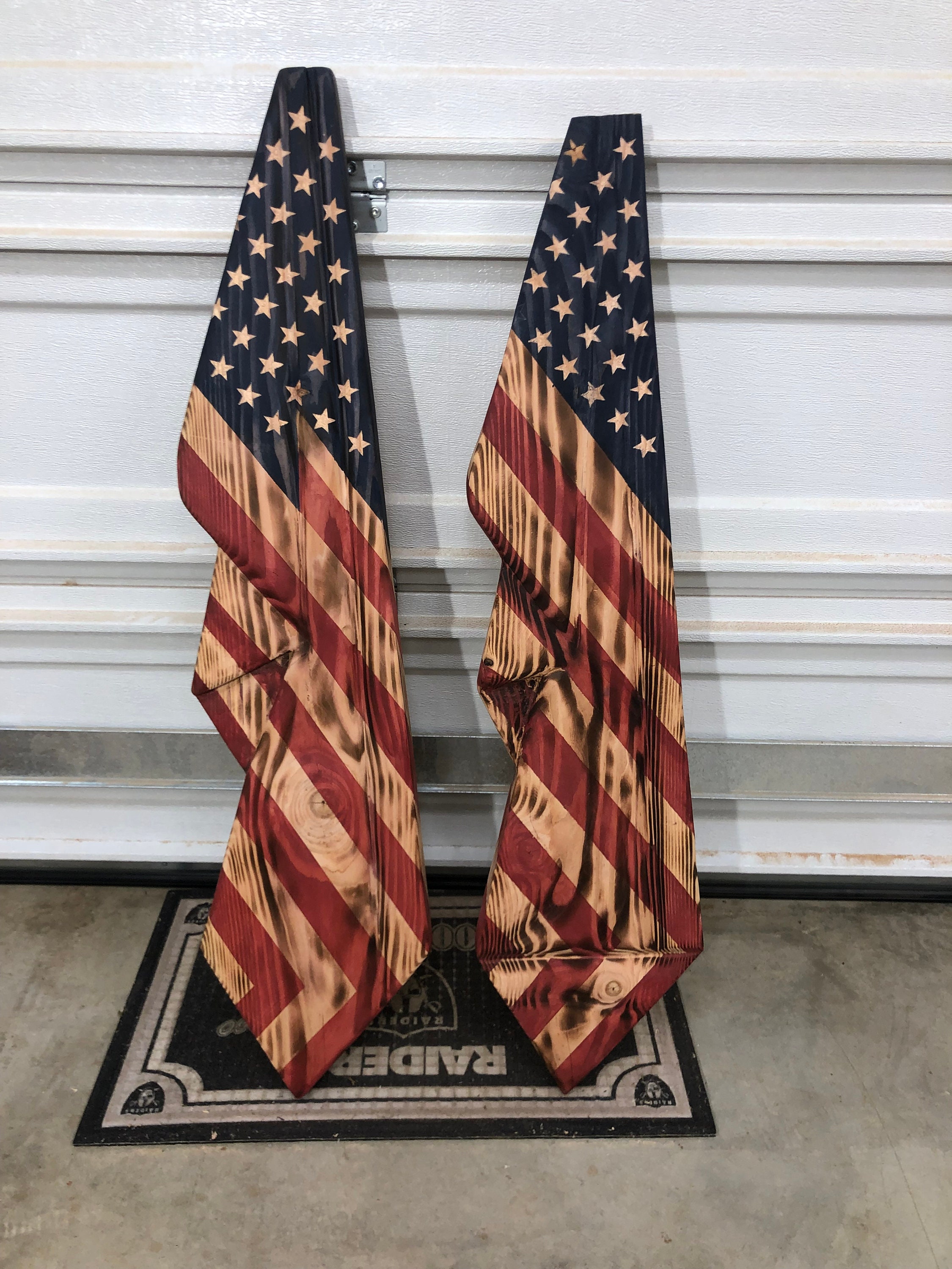 Draped Wooden American Flag - Etsy