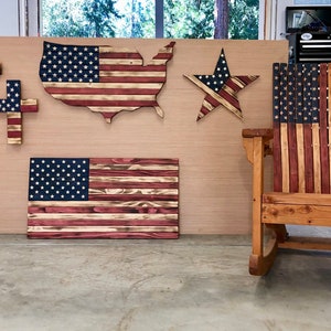 Draped Wooden American Flag - Etsy