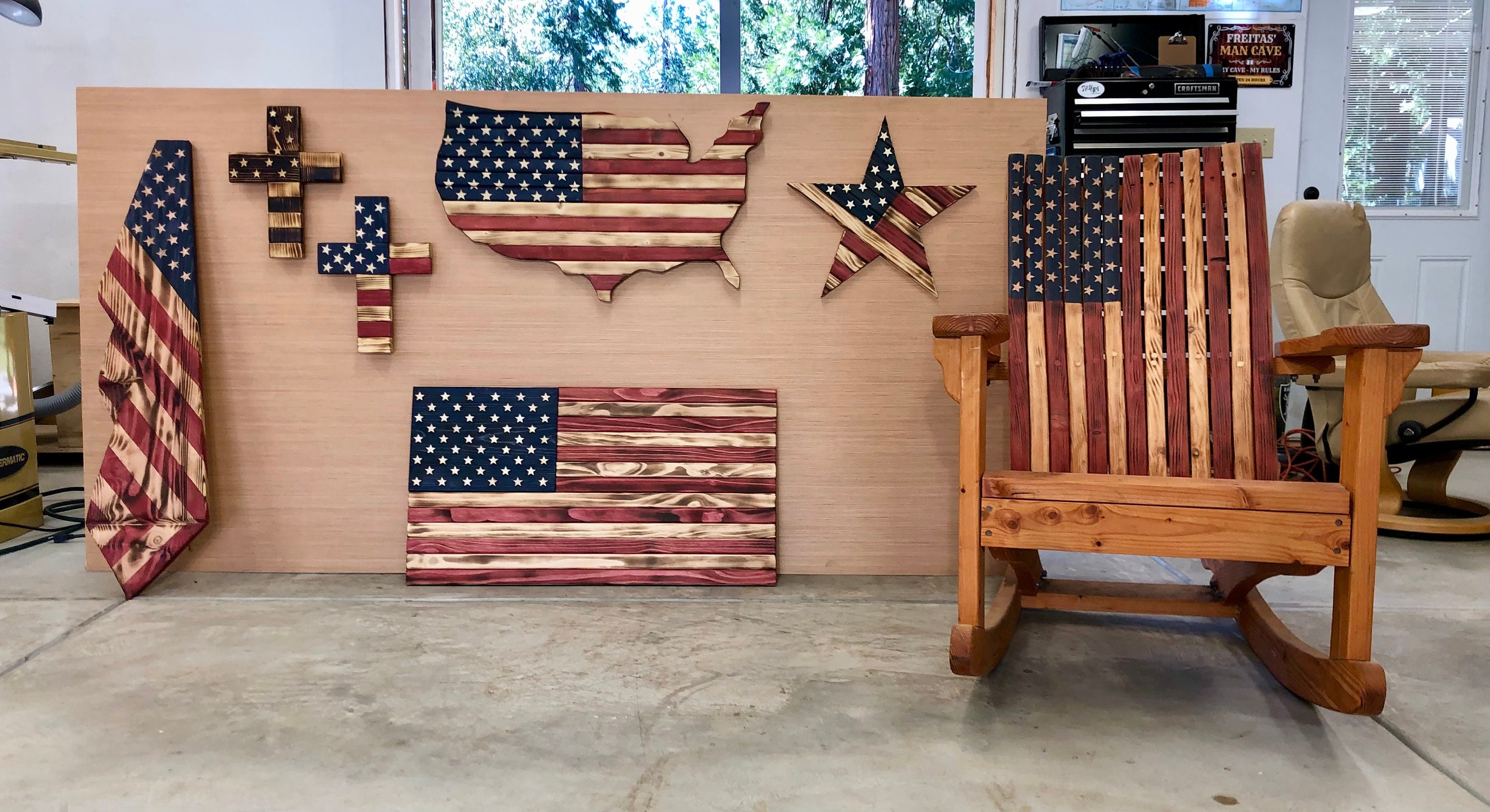Draped Wooden American Flag - Etsy