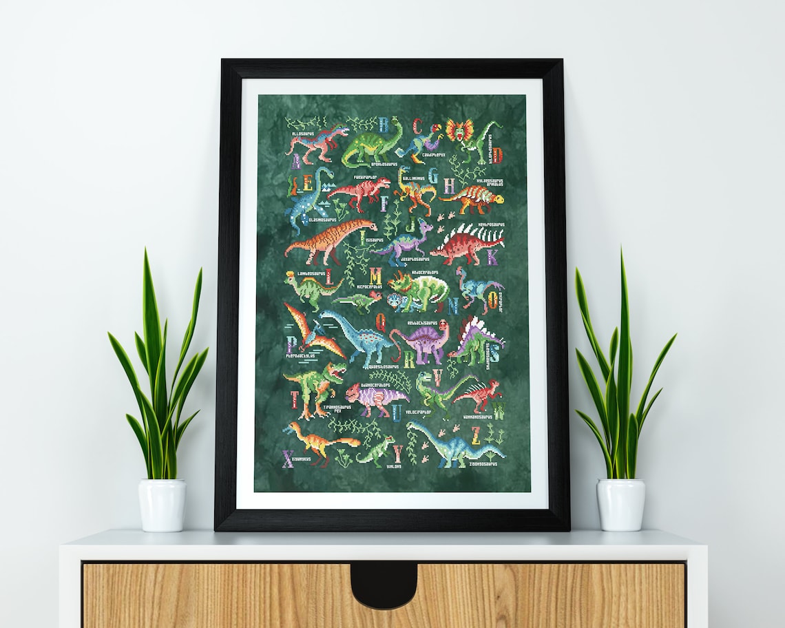 Abcdinosaurs! - PDF Cross Stitch Pattern Dinosaurs Alphabet - Etsy Canada