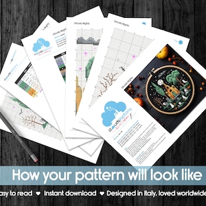 Enchanted Cemetery Night - Cross Stitch PDF Pattern | Instant Download ...