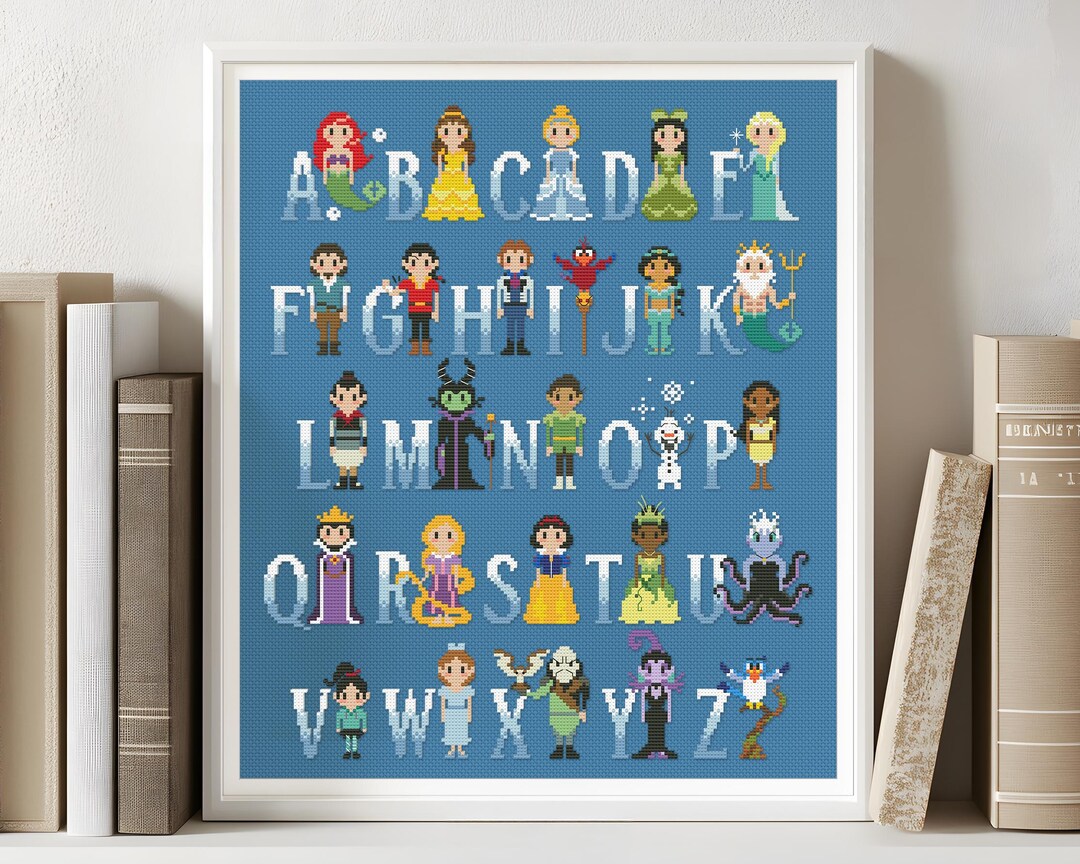 Storybook Princesses Alphabet - Cross Stitch PDF Pattern - Etsy