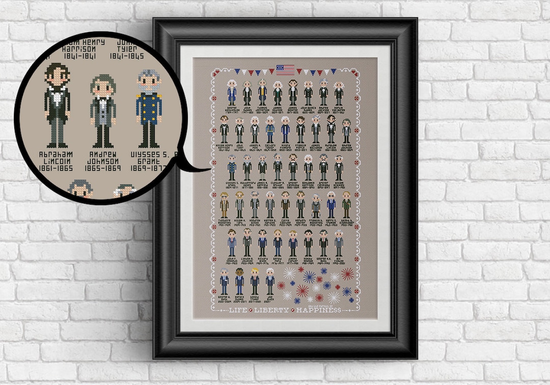 US United States Presidents - Presidential PDF Cross Stitch Pattern - Etsy