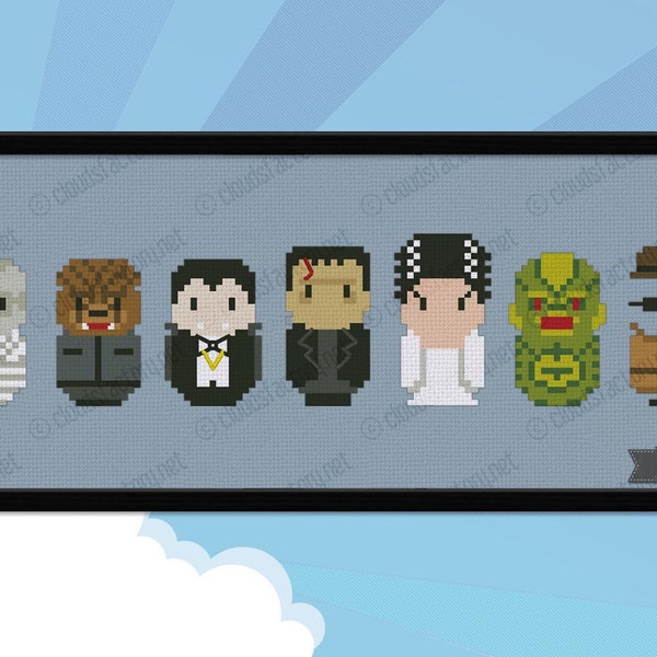 Classic Monsters Cross Stitch - Etsy