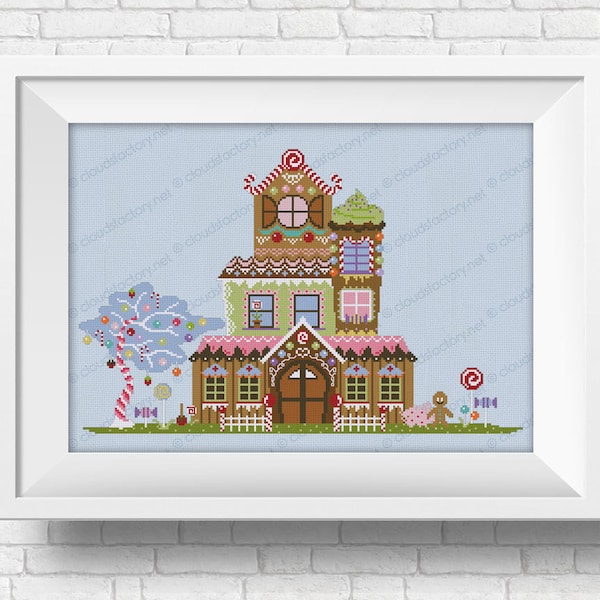 Cross Stitch Gingerbread House - Etsy