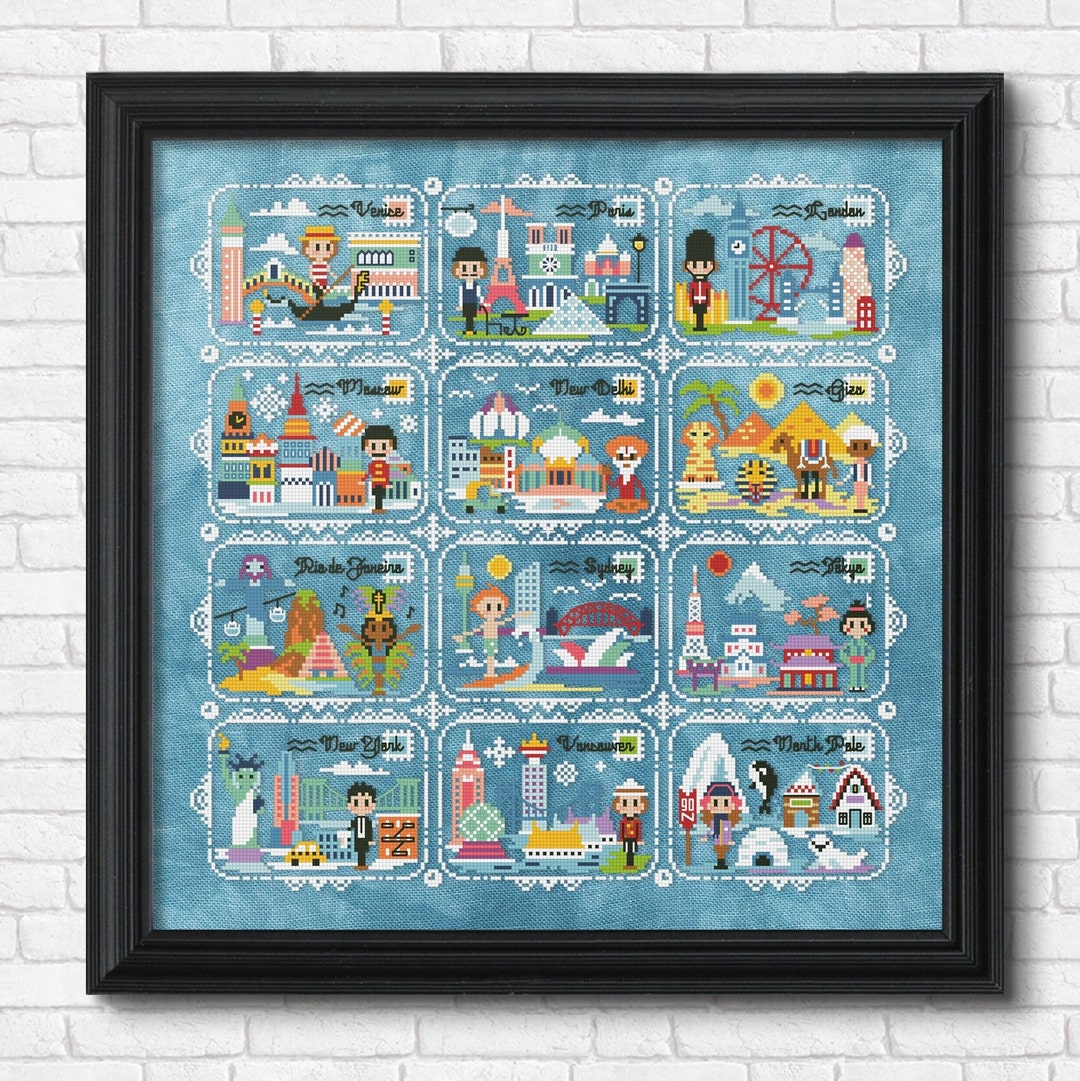 Postcards From the World | Cross Stitch PDF Pattern | Digital Instant ...