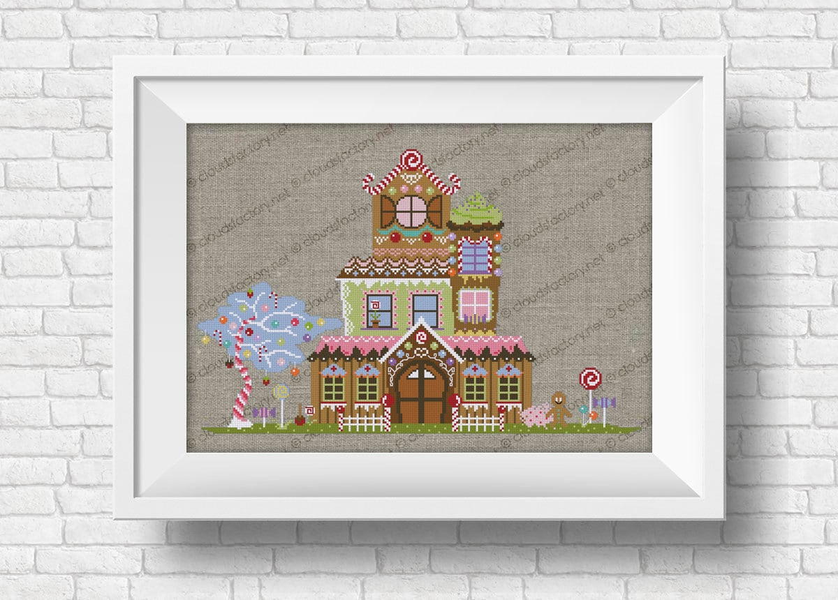 Gingerbread House PDF Cross Stitch Pattern - Etsy