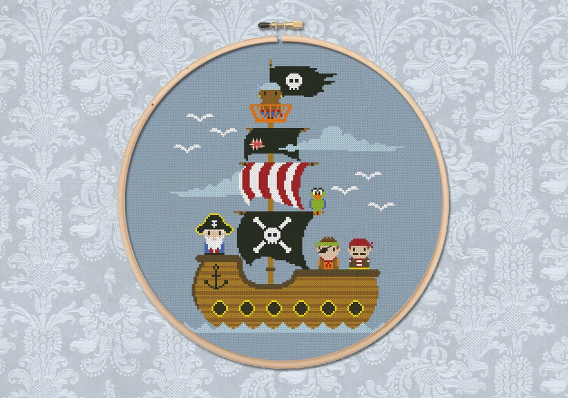 Captain Jack’s Pirate Ship - Cross Stitch PDF Pattern - Etsy